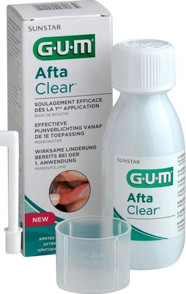 GUM Afta Clear Mouthrinse Στοματικό Διάλυμα για Αφθες 120ml | Pharmaspot.gr